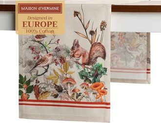 Maison d'Hermine Maison dHermione Chemin de table d&eacute;coratif lavable 100 % coton pour salle &agrave; manger, maison, mariage, banquet, buffet, Recolte Thanksing/No&euml;l (50 cm x 