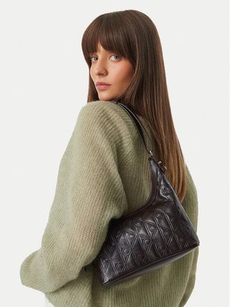 Calvin Klein Handtasche Emblem Aop Debossed Shoulder Bag LV04F3874G Braun