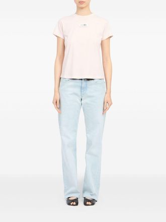 Maison Margiela Logo-Embroidered Cotton T-Shirt - Powder Pink