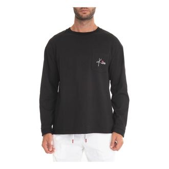 Kiton Langarm Rundhals T-Shirt mit Tasche - - Tops - Herren - Schwarzk - 2XL