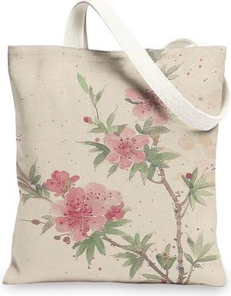 Generic Sacs fourre-tout en toile florale, sacs à provisions réutilisables, légers et respectueux de lenvironnement, lavables en toile pour, pêche, 13x15 Inch