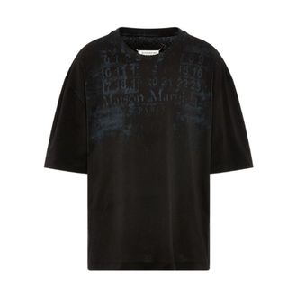 Maison Margiela Numerisches Baumwoll-T-Shirt - - Tops - Herren - Schwarzk - L