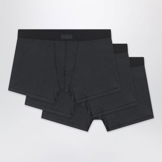 SKIMS 3er-Set schwarze Boxershorts aus Stretch-Baumwolle