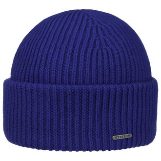Stetson Classic Uni Wollm&uuml;tze Damen Herren Made in Italy 100% Wolle Gestrickt Beanie Herbst Winter Royalblau One Size