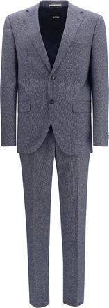 HUGO BOSS Gestreifter Anzug aus Viskose-Baumwoll-Mischgewebe - - Suits - Herren - Blau - 5XL