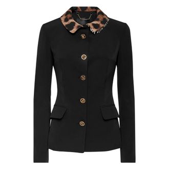 Philipp Plein Cady Jacke Leopard - - Jackets - Damen - Schwarzk - XS