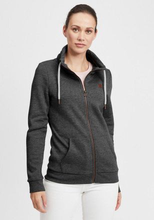Oxmo Sweatjacke OXVicky Moderne Sweatshirtjacke mit Stehkragen und Kordel