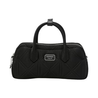 Emporio Armani Gesteppte Tote Bag mit Logo-Plakette - - Bags - Damen - Schwarzk - ONE SIZE