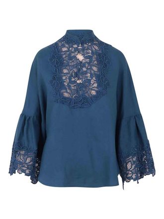 Ermanno Scervino Bluse - Blau