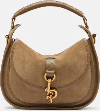 Burberry Clip Messenger Bag aus Veloursleder