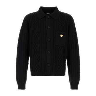 Versace Homme, Pulls, Noir, Taille: XL Pull en laine &agrave; mailles mixtes