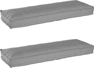 vidaXL Set de coussins de palette 2 pcs Gris 120 x 40 x 8 cm Vidaxl