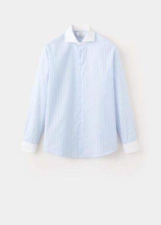 Mango Gestreiftes Slim-Fit-Hemd aus 100 % Baumwolle himmelblau - Herren - S - MANGO MAN