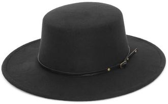 Eozy Chapeau Fedora Classique en Feutre &agrave; Large Bord Plat pour Femme et Homme