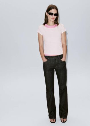 Mango Zweifarbiges Kombi-T-Shirt rosa - Damen - XS - MANGO