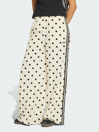 adidas Jogginghose Satin Polka Dots Wide Leg Pant KV1168 Creme Relaxed Fit