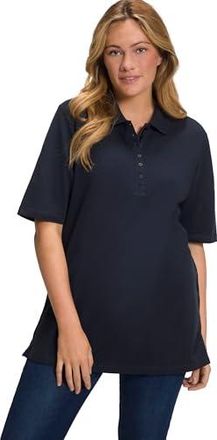 Ulla Popken Basic Poloshirt t-Shirts, Marine, 48-50 Femme