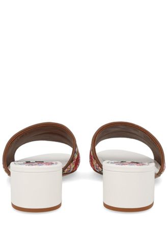 Dolce & Gabbana Embroidered Polyamide Sandals - White