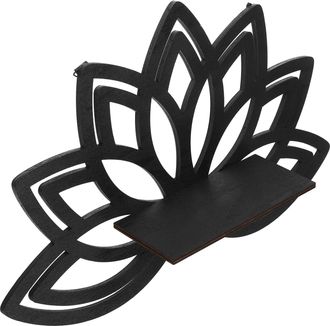 BESPORTBLE SHINEOFI Wandregal Holz Lotus Design 327X21cm Schwebendes Dekoratives Regal f&uuml;r Schlafzimmer K&uuml;che Bad Platzsparendes H&auml;ngeregal mit Kristallablage