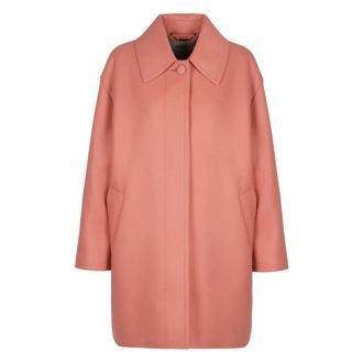 Fendi Wollmantel mit elastischem R&uuml;ckeneinsatz - - Coats - Damen - Rosa - XS