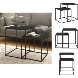vidaXL Vidaxl - Couchtisch-Set 2-tlg. Holzwerkstoff und Metall - Couchtisch - Holztisch - Esszimmertisch - Wohnzimmerdeko - Sideboard