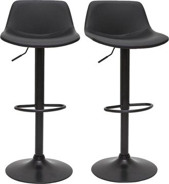 Miliboo Miliboo - Barhocker höhenverstellbar schwarzes Polyurethan und schwarzes Metall (2er-Set) nonie