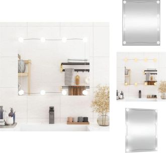 vidaXL Spiegel - Living Wandspiegel mit LED-Leuchten 50x60 cm Glas Rechteckig
