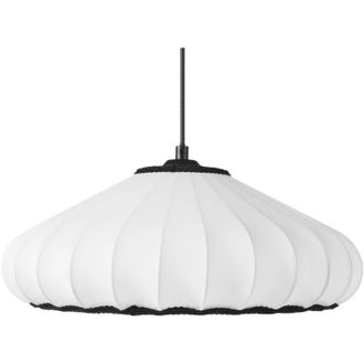 Beliani Lampe Suspendue Moderne Abat-Jour en Nylon Synthétique Plafonnier Blanc Zulia
