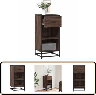 vidaXL Sideboard Braun Eichen-Optik 35,5x35x76 cm Holzwerkstoff Metall - Vidaxl