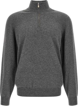 Brunello Cucinelli Pull Col Rond - Gris