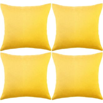 Boao 4 Stück dekorative wasserdichte Outdoor-Kissenbezüge, quadratisch, Terrasse, Balkon, Garten, wasserdichter Kissenbezug, PU-Beschichtung, Kissenhülle f