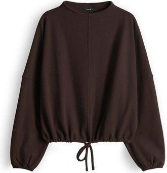 OPUS Sweatshirt GUMIPA mit softer Oberfl&auml;che Weite Passform, schmal zulaufend, &uuml;berschnittene Schulter, Funnel Neck