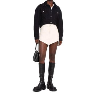 Alexander McQueen Womens Black Cotton Denim Jacket Clothing