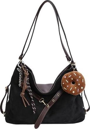 Generic Sac fourre-tout tendance en daim pour femme - Grande capacit&eacute; - En cuir souple - Pour voyage, universit&eacute;, travail, sac &agrave; main d&eacute;contract&eacute; r&eacute;tro, 005-n