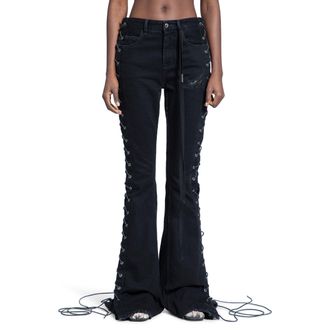 Ann Demeulemeester Treze Lace-Up Bootcut Jeans