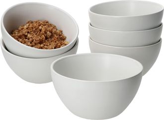 MamboCat White Biata 6er Set Müslischalen 400 ml I Schüssel-Set in Matt-Weiß I Steingut-Schalen für 6 Personen I Bowl-Set mit Ø 14cm I Steingut-Geschirr handge