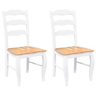 Generic Kangmusi Esszimmerstühle 2 STK. Weiß Massivholz Gummibaum,4102496