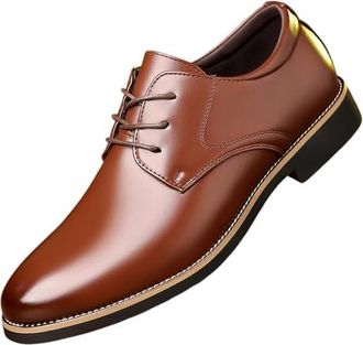 Generic Chaussures habill&eacute;es confortables en cuir Oxford pour homme - Chaussures de sport d&eacute;contract&eacute;es pour affaires et Derby, marron clair, 39 2/3 EU