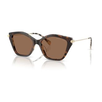 Michael Kors Unregelm&auml;&szlig;ige Form Schildpatt Sonnenbrille - - Accessories - Damen - Braun - 54 MM