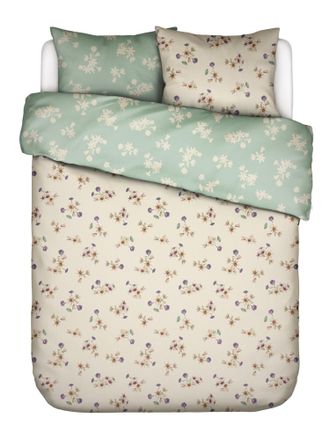 Essenza Bettw&auml;sche Fiora Vanille, 200x200 + 2X 80x80 cm - 100% Baumwollsatin 220TC - Blumen