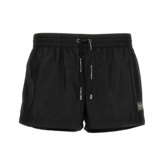 Dolce & Gabbana Kurze Badeshorts mit Marken-Patch - - Swimwear - Herren - Schwarzk - S