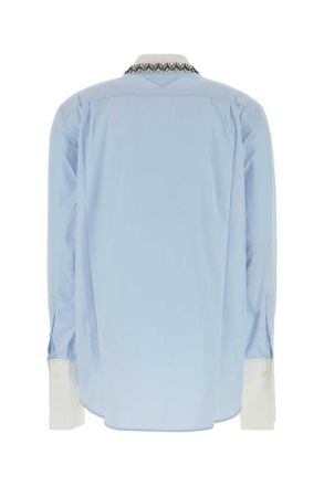 Prada Womens Light Blue Poplin Shirt Astro Exterior: Cotton Camicie