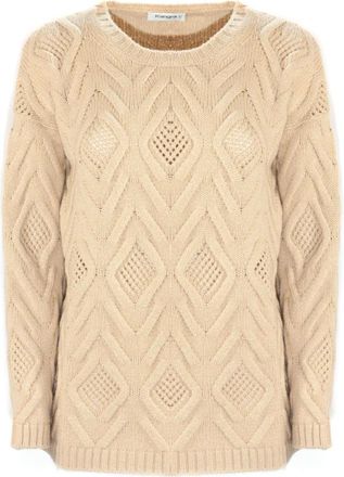 KANGRA Femme, Pulls, Beige, Taille: 40 FR Cable Knit Jumper