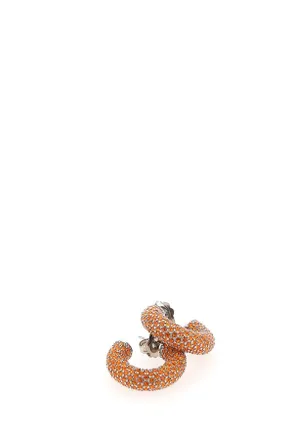 Amina Muaddi Womens Embellished Metal Mini Cameron Earrings Sun Rhinestones