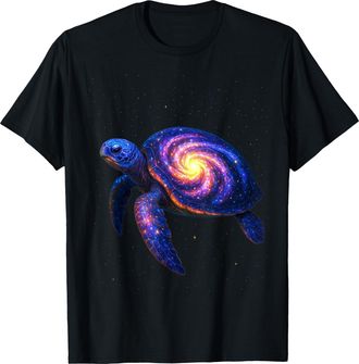 Stellar Designs Weltraum-Galaxie-Schildkröte kosmisches Kunstwerk T-Shirt