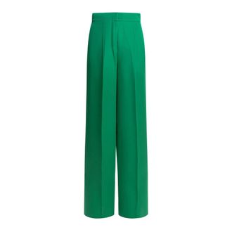 Max Mara Pianoforte Weite Plissierte Hose - - Trousers - Damen - Gr&uuml;n - S