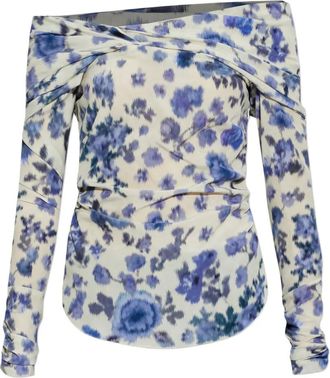 Isabel Marant haut fleuri Danka &agrave; &eacute;paules d&eacute;nud&eacute;es - Tons neutres
