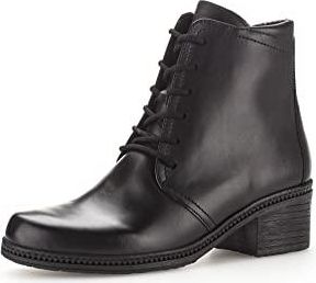 Gabor Femme Bottines, Dame Bottines à Lacets,Semelle intérieure Amovible,Demi-Bottes,Botte à Lacets,Botte dhiver,Noir (Schwarz) / 77,39 EU / 6 UK