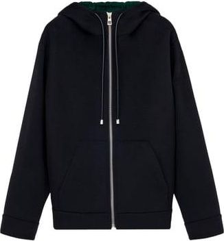 Loewe Veste &agrave; capuche en cachemire, laine et cuir