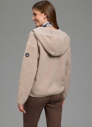 Polarino Fleecejacke aus Teddy-Fleece, mit Kapuze und Brusttasche